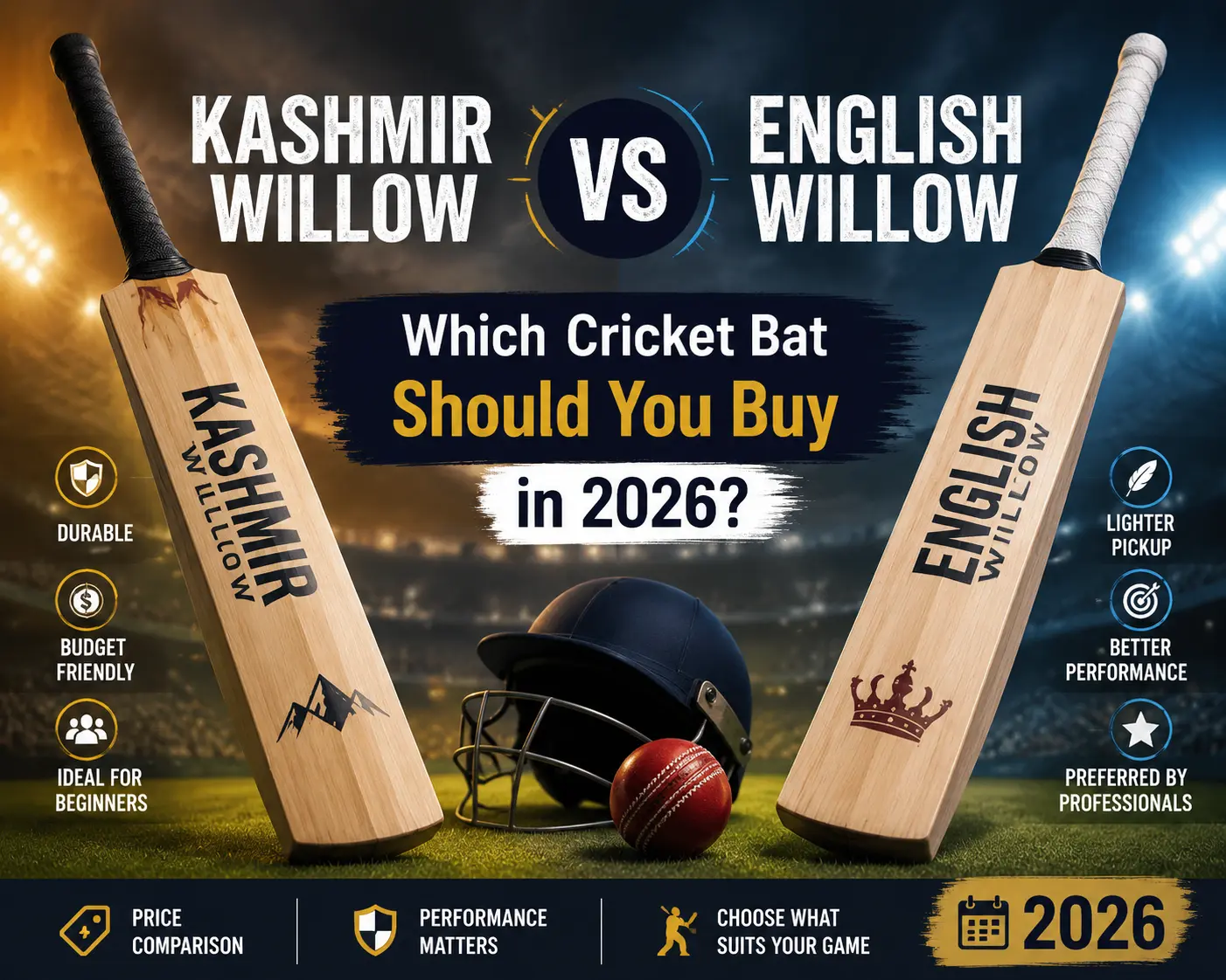 Kashmir Willow vs English Willow: Which Cricket Bat Should You Buy in 2026?